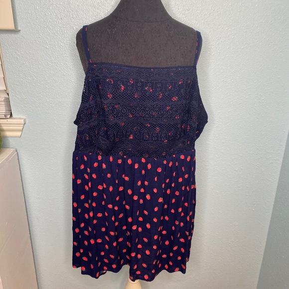 torrid | Tops | Nwt Torrid Plus Size Navy Blue Strawberry Blouse | Poshmark